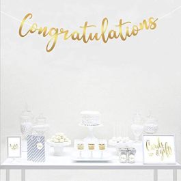 Congratulations Golden Banner for Bachelorette, Birthday, Cheers ...